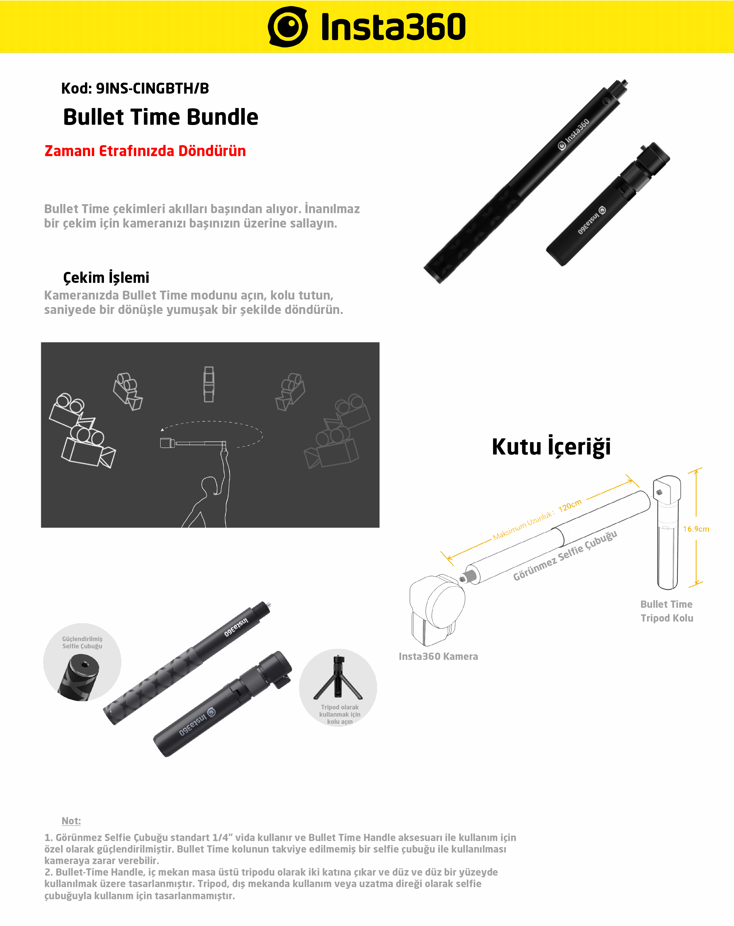 Insta360 Bullet Time Bundle - Bullet Time Tripod Kolu