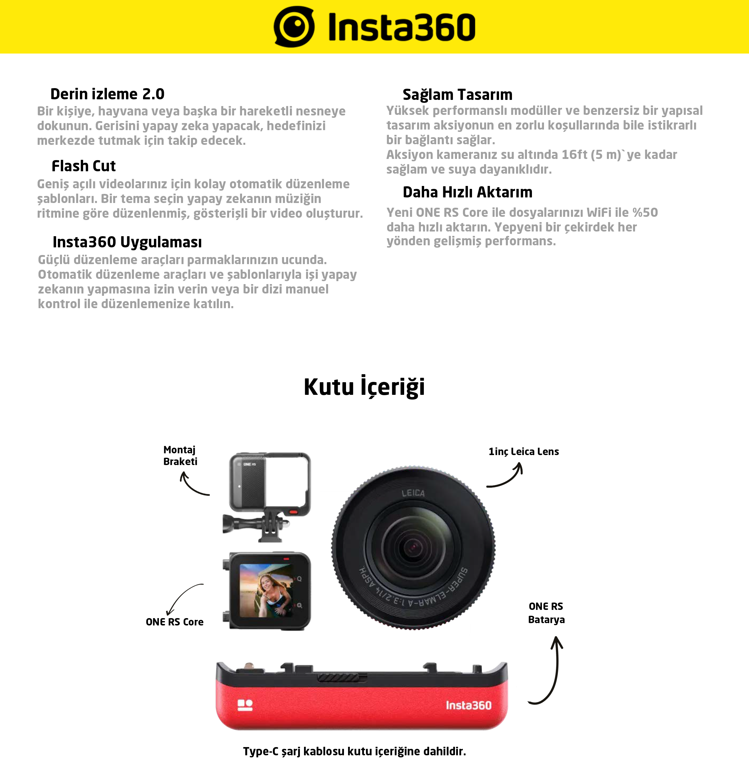Insta360 ONE RS 1-Inch Edition - Insta360 Türkiye Ürünü