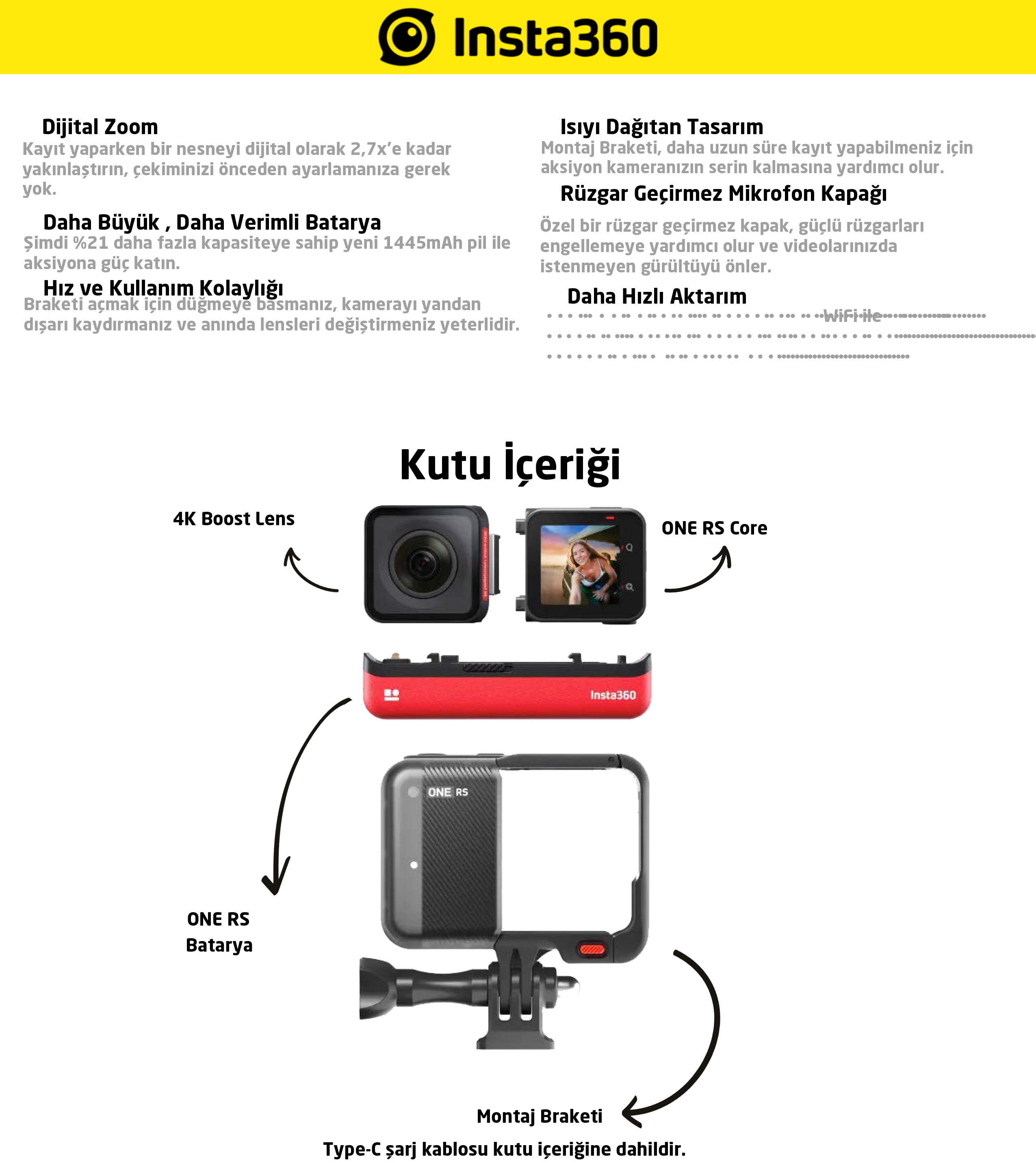 Insta360 ONE RS 4K Edition - Insta360 Türkiye Ürünü