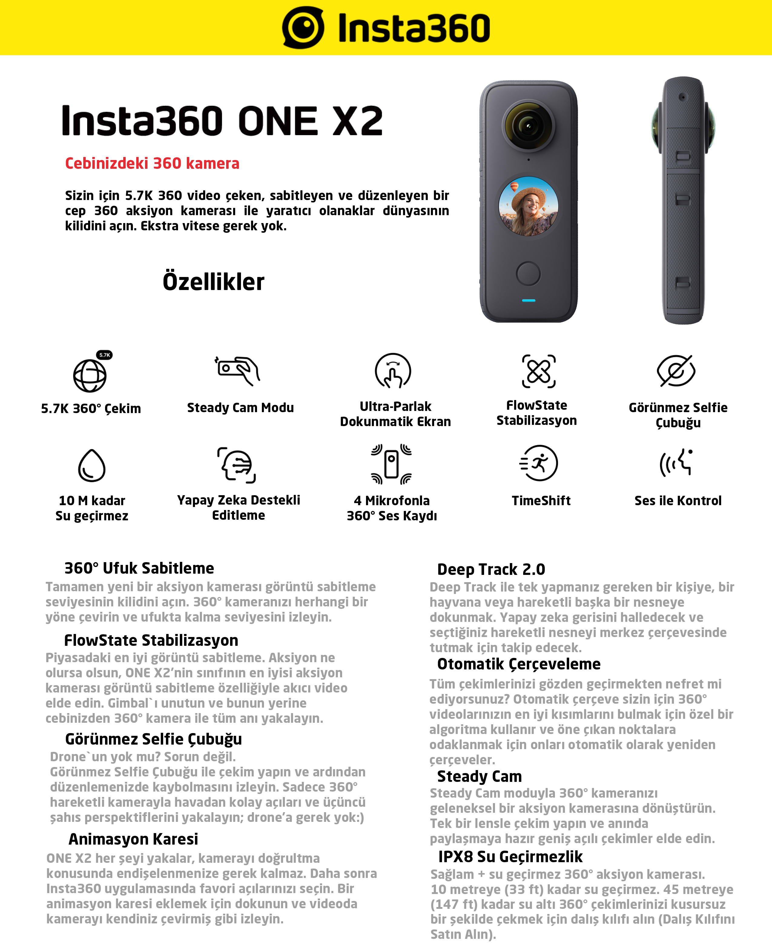 Insta360 ONE X2 - Insta Türkiye Ürünü