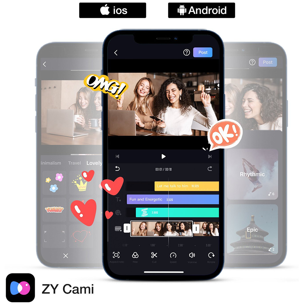 Zhiyun Smooth Q3 - 3 Eksenli Akıllı Telefon için Gimbal